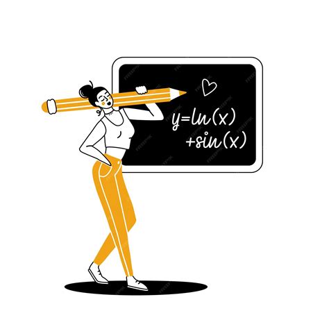 Premium Vector Female Student Solving A Math Problem At Blackboard In Premium Vector Female Student Solving A Math Problem At Blackboard In
