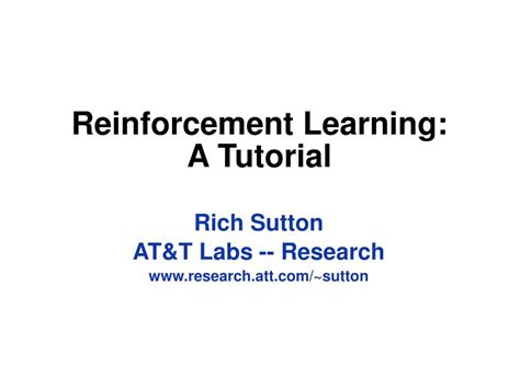 Ppt Reinforcement Learning A Tutorial Powerpoint Presentation Free