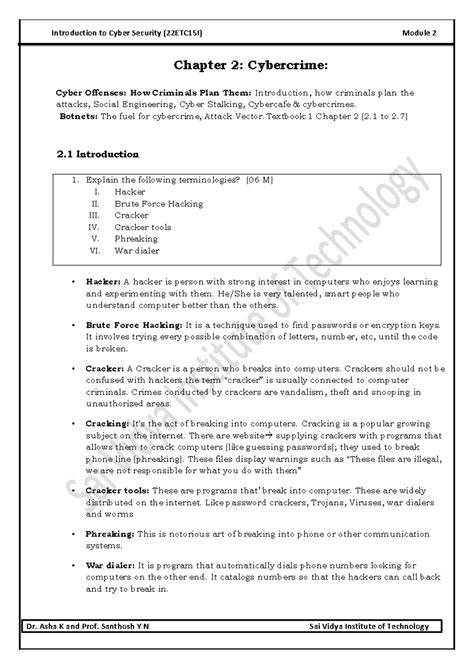 Module 2 Introduction To Cyber Security Module 2 Notes Chapter 2 Cybercrime Cyber