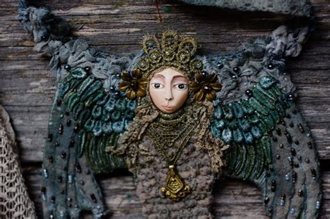 Купить или заказать Текстильное колье Алконост в интернет магазине на Ярмарке Мастеров