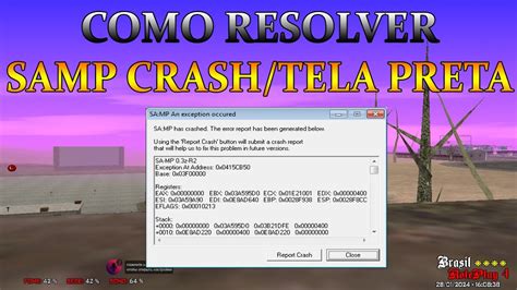 como resolver samp crash e tela preta no samp brasil roleplay youtube