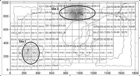 Contour Map With Areas Delimited In The Sites For The Intensive Download Scientific Diagram