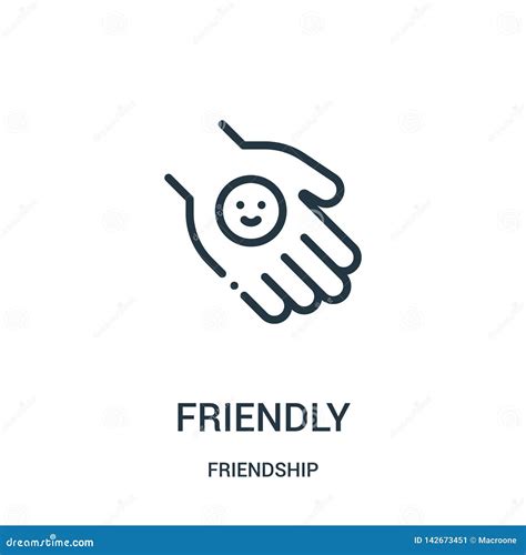 Friendly Icon Vector From Friendship Collection Thin Line Friendly Outline Icon Vector