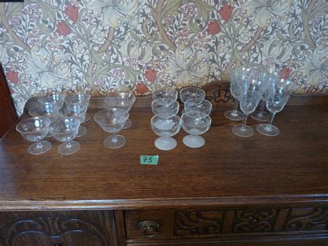 Lot With Assorted Glass Pieces Some Have A Cornflower Motif
