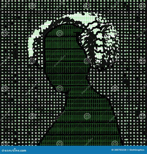 Computer Punch Card With Repeating Binary Code Stock Vector