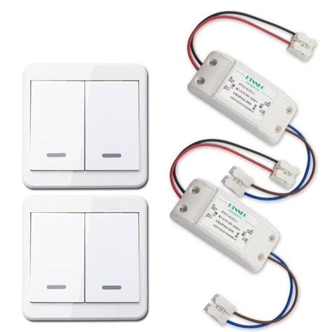110 220v單路高品質led燈具無線遙控開關 附電池兩個發射器對兩個接收器雙控套裝 可設置總開總關功能 電燈遙控器 電視及其他電器