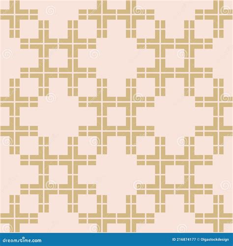 Vector Abstract Geometric Seamless Pattern Golden Texture With Squares