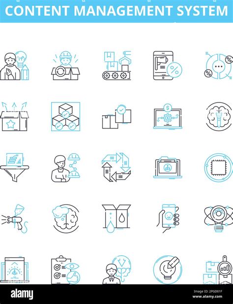 Content Management System Vector Line Icons Set Cms Content Management System Creation