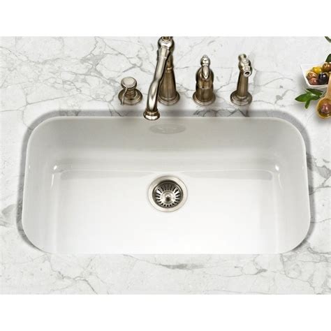 Houzer Porcela Porcelain Enamel Steel Undermount Single Bowl Kitchen