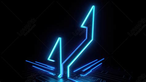 성장 및 데이터 계산 강화 배경을 사용한 파란색 네온 위쪽 화살표 3d 렌더링 재무 분석 배경 3d 성장 배경 비즈니스