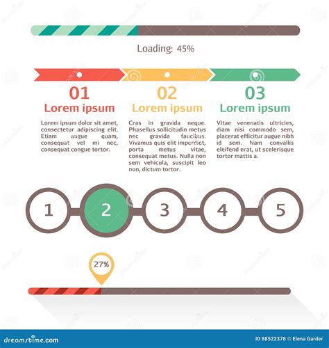 Progress Bar Set Loading Status Bar Web Indicator Process Download