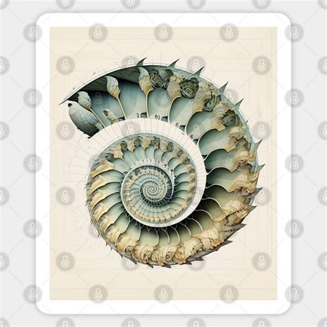 Fibonacci Sequence Fibonacci Shell Art Fibonacci Sequence Sticker