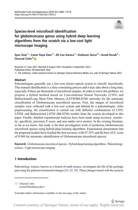Species Level Microfossil Identification For Globotruncana Genus Using Hybrid Deep Learning
