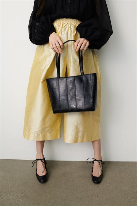 Classic Patchwork Shopper Bag Black Lizard” Chylak