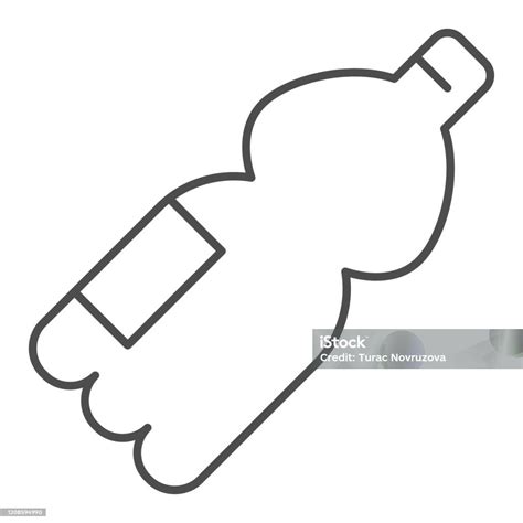 병 얇은 라인 아이콘입니다 액체 포장 플라스틱 제품 디자인 개념 흰색 배경에 윤곽 스타일 픽토그램 웹 및 응용 프로그램에 사용 Eps 10 건강관리와 의술에 대한 스톡 벡터