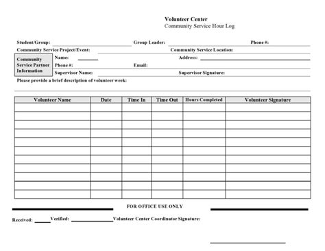 56 Blank Volunteer Hours Log Templates Excel And Word