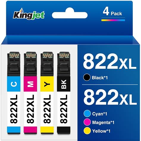 Epson 822xl Ink Cartridge 4 Pack For Wf 382048204830483348343823 Black Cyan Magenta