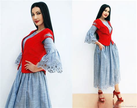 Эксклюзивный комплект платье с жилетом Весна Красна в интернет магазине на Ярмарке Мастеров