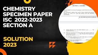 Isc Chemistry Specimen Paper Solution Solved Isc C Doovi