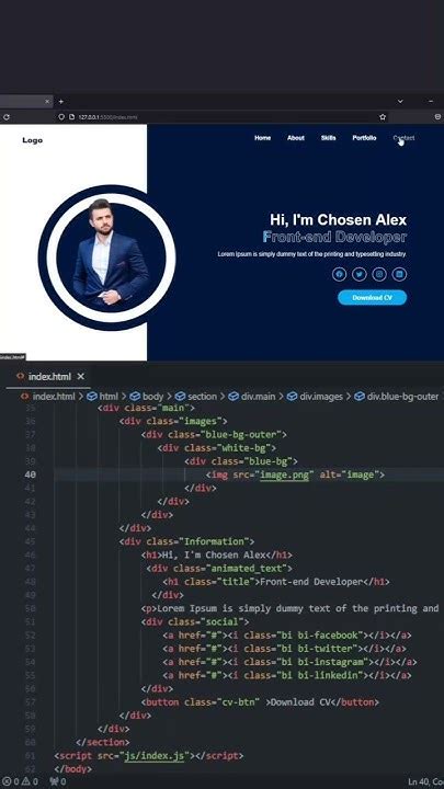 how to created a personal portfolio shortfeed coding shorts css html tranding html5 youtube
