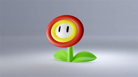 3d Fire Flower Super Mario Model Turbosquid 2028623