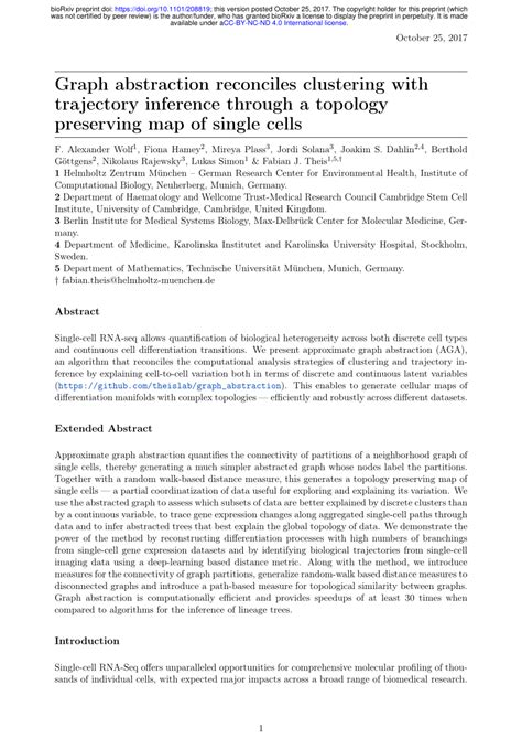 Pdf Graph Abstraction Reconciles Clustering With Trajectory Inference