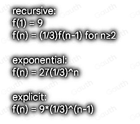 Solved Identify The Explicit Exponential And Recursive Functions That Define This Sequence F