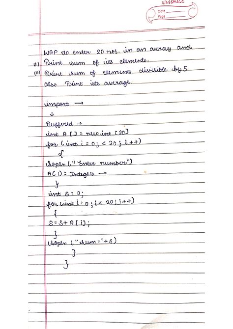 SOLUTION Class 9th Icse Array Coding Studypool