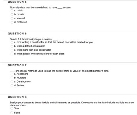 Solved Question 5 Normally Data Members Are Defined To