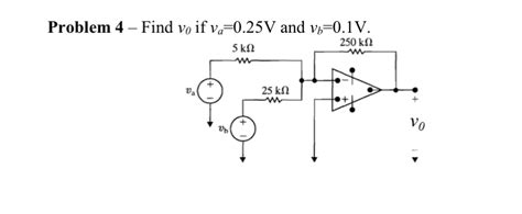 Solved Problem 4 Find V0 If Va 0 25 V And Vb 0 1 V Chegg Com