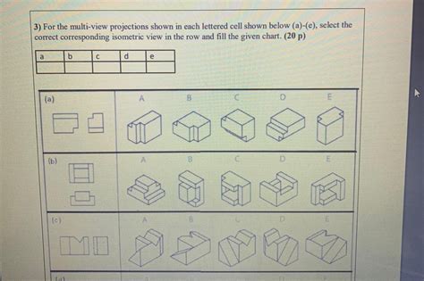 Solved 3 For The Multi View Projections Shown In Each