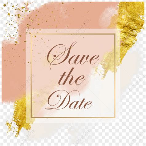 심플한 웨딩 일러스트 테두리금가루금 종이로즈 골드 Png 일러스트 무료 다운로드 Lovepik