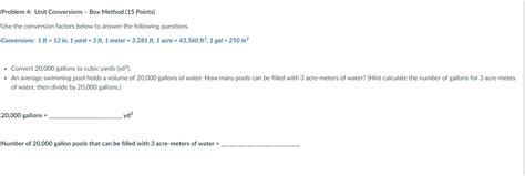 Solved Problem Unit Conversions Box Method Poin
