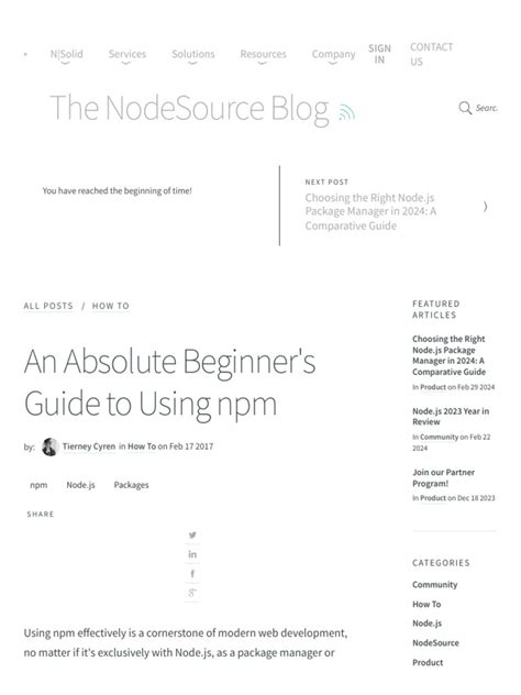 An Absolute Beginners Guide To Using Npm Nodesource Pdf Metadata