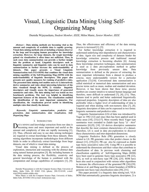 Pdf Visual Linguistic Data Mining Using Self Organizing Maps