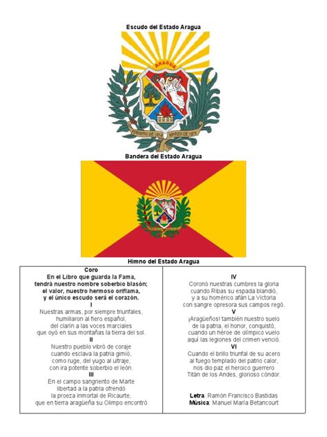Símbolos Del Estado Aragua Pdf