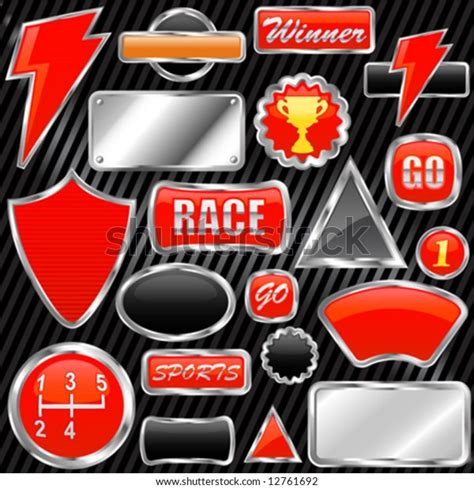 Chrome Graphic Elements Vector Stock Vector Royalty Free 12761692