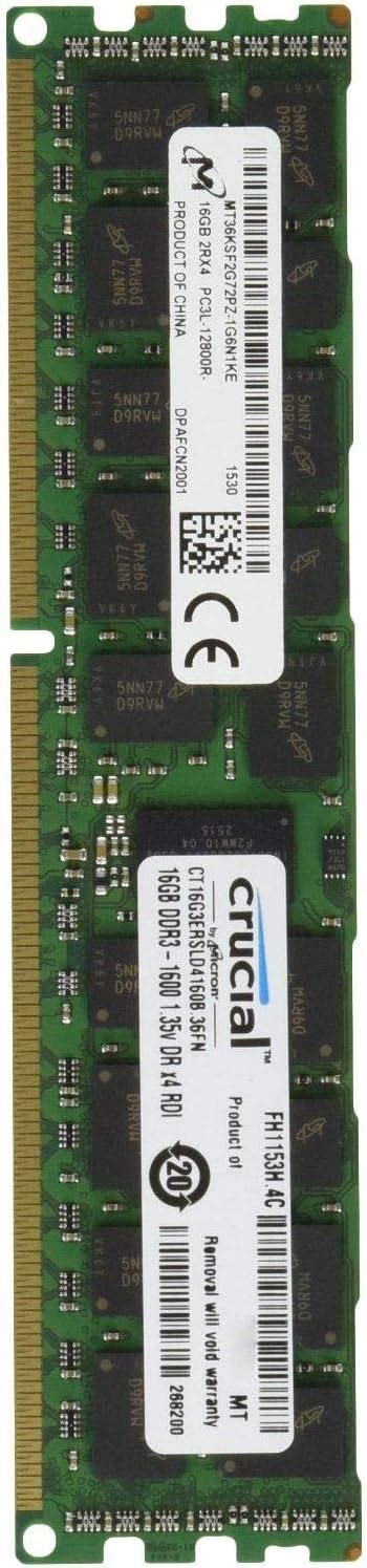 Crucial 32gb Kit 16gbx2 Ddr3 Ddr3l 1600 Mt S Pc3 12800 Dr X4 Rdimm Server Memory
