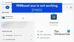 Wsreset Exe Is Not Working On Windows
