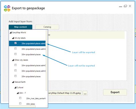 Carrymap Builder Help Exporting Arcgis Layers To Geopackage File
