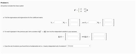 Solved Problem 4 20 Points Consider The Linear System