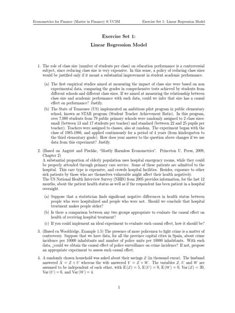 Exercise 1 Multiple Regression Model Pdf Regression Analysis