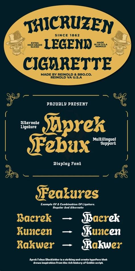 Aprek Febux Font Best Font For Website Title Blackletter Font By Twinletter En 2024