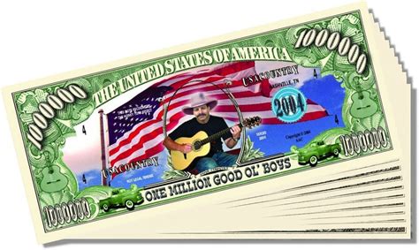 Country Western Million Dollar Bill Set Of 10 With 1