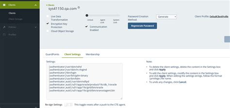 CTE U Linux Authentication And Client Settings