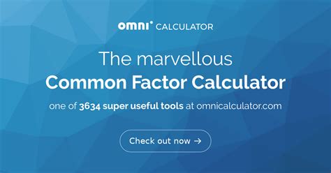 Common Factor Calculator