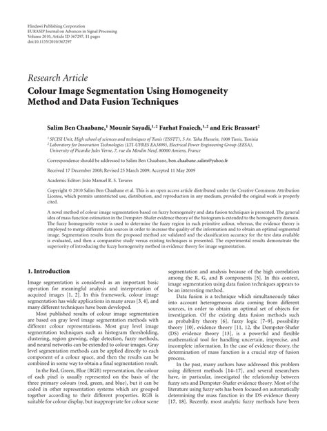 Pdf Colour Image Segmentation Using Homogeneity Method And Data