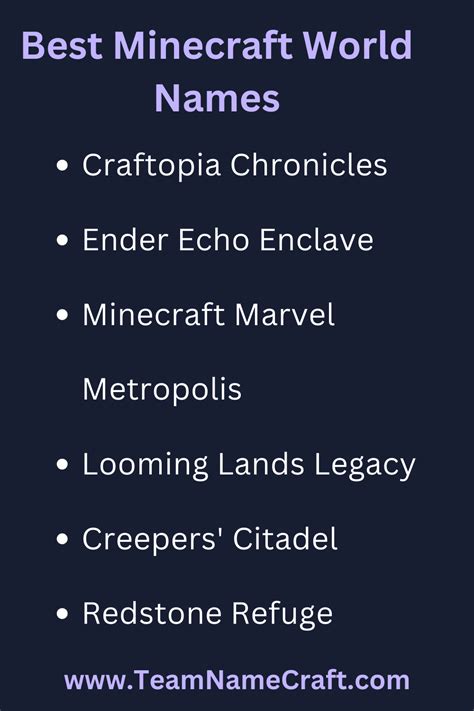 Minecraft World Names Best Ideas For Your Next Adventure Elite Biography