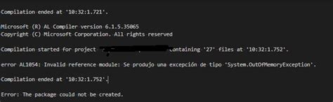 always getting system outofmemoryexception · issue 6317 · microsoft al · github