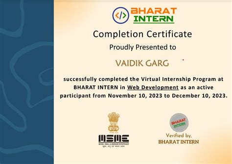 Vaidik Garg On Linkedin Webdevelopment Bharat Coding Bharatintern Continuouslearning